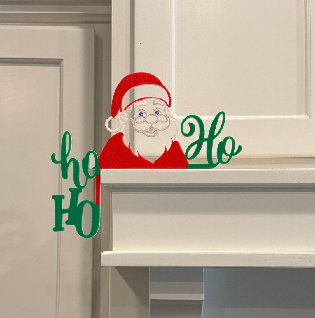 Santa Claus Christmas Door Corner Topper Christmas Holiday Decor 3D ...