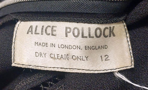 Alice Pollock rare vintage 1970s black moss crepe fla… - Gem