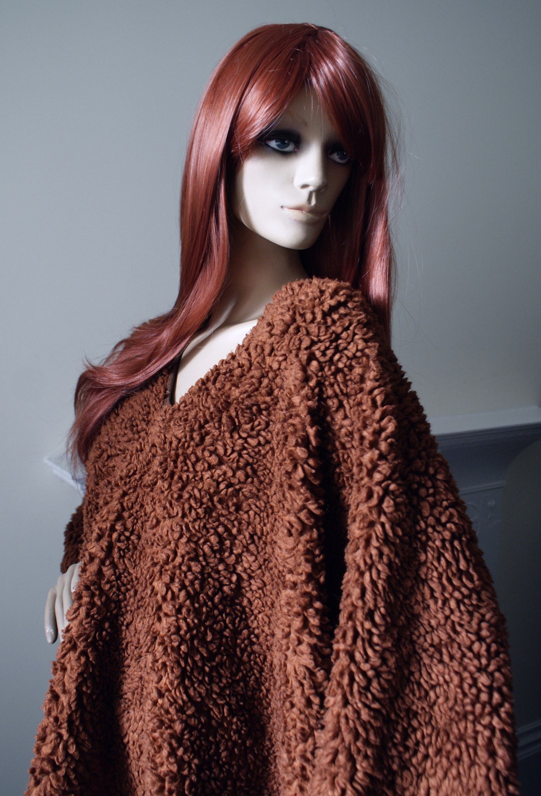 Wallis Glam Rock Bohemian 1970s Vintage 'borg' Faux Fun Fur Poncho Cape ...