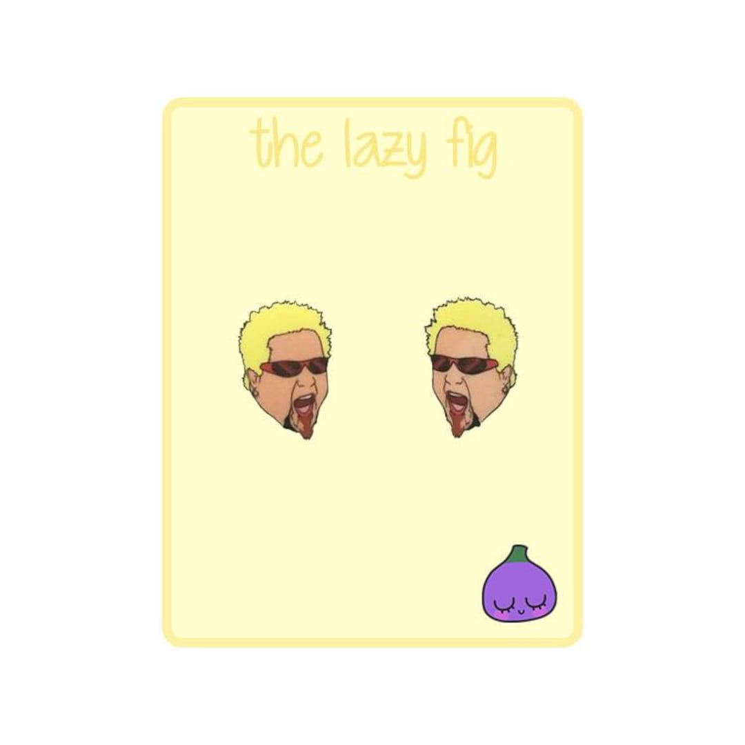 Guy Fieri - Your Choice of Stud or Dangle Titanium Earrings - Etsy