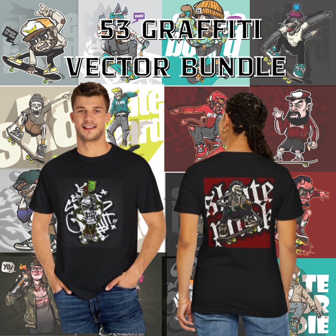 53 Piece Graffiti Vector Design Bundle – Creative, Colorful, Unique ...
