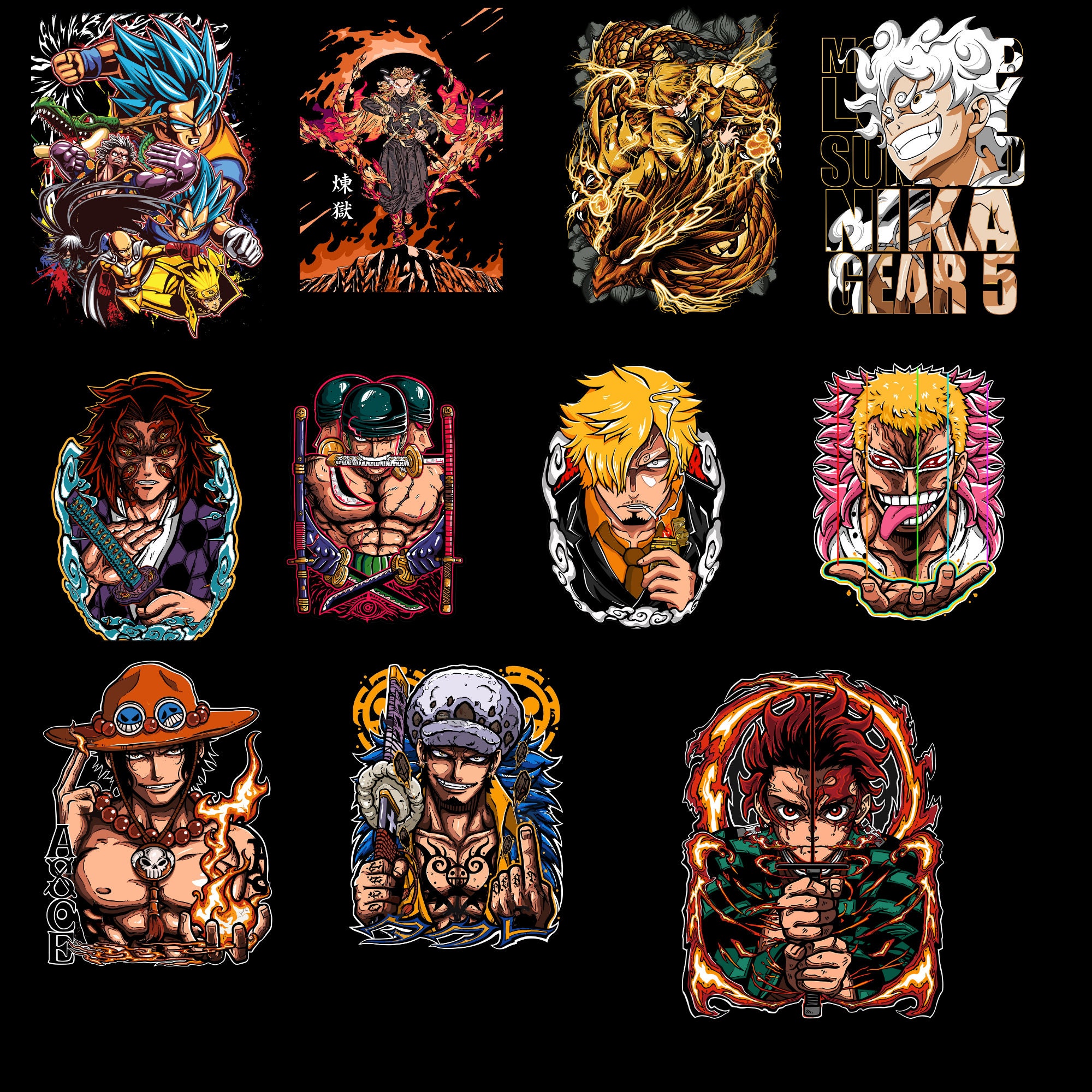 23 Latest Anime Design Vector Files Bundle - Perfect for T-shirts ...