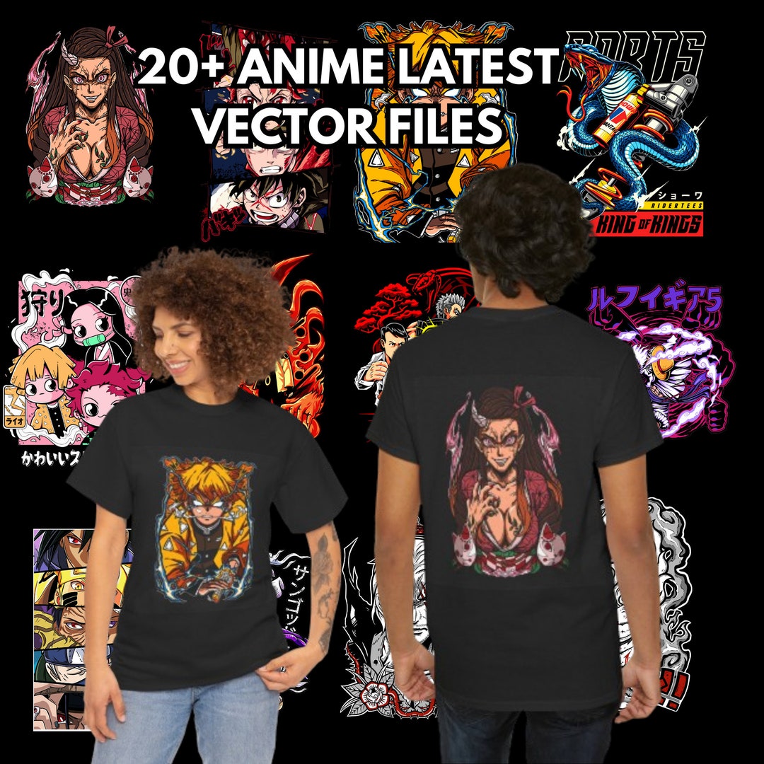 23 Latest Anime Design Vector Files Bundle - Perfect for T-shirts ...