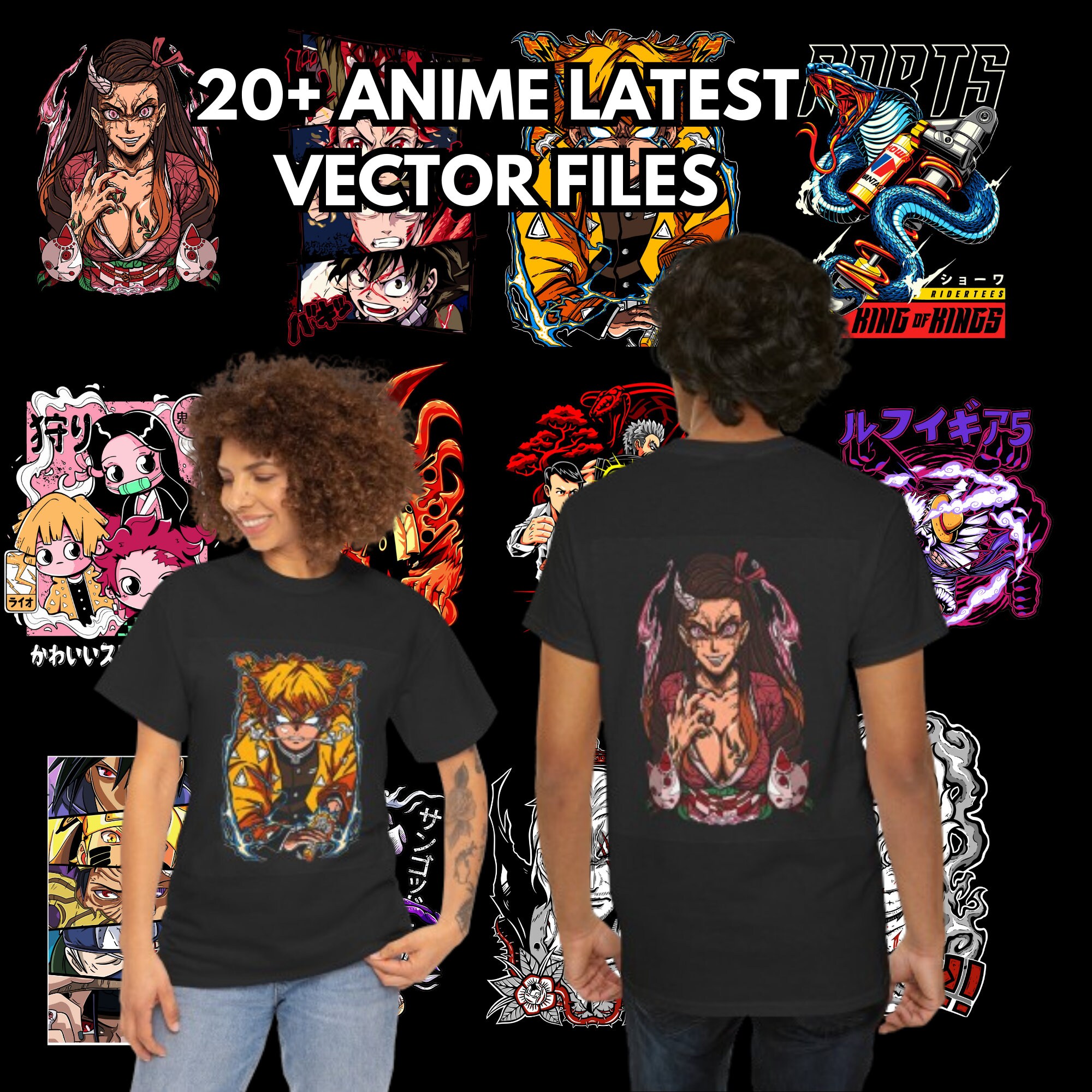 23 Latest Anime Design Vector Files Bundle - Perfect for T-shirts ...