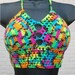 Neon Crochet Crop Top, Crochet Halter Top, Crochet Bikini Top, Colorful ...