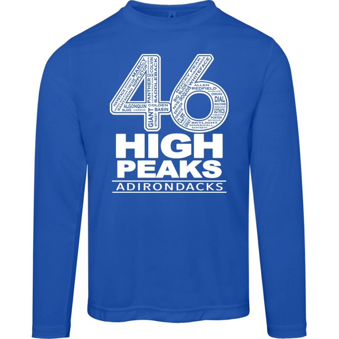 Adirondack 46 High Peaks W/ Names Mens Moisture Wicking Long Sleeve - Etsy