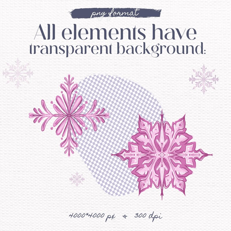 Pink Snowflake PNG Clipart, Christmas Graphics Illustration Set ...