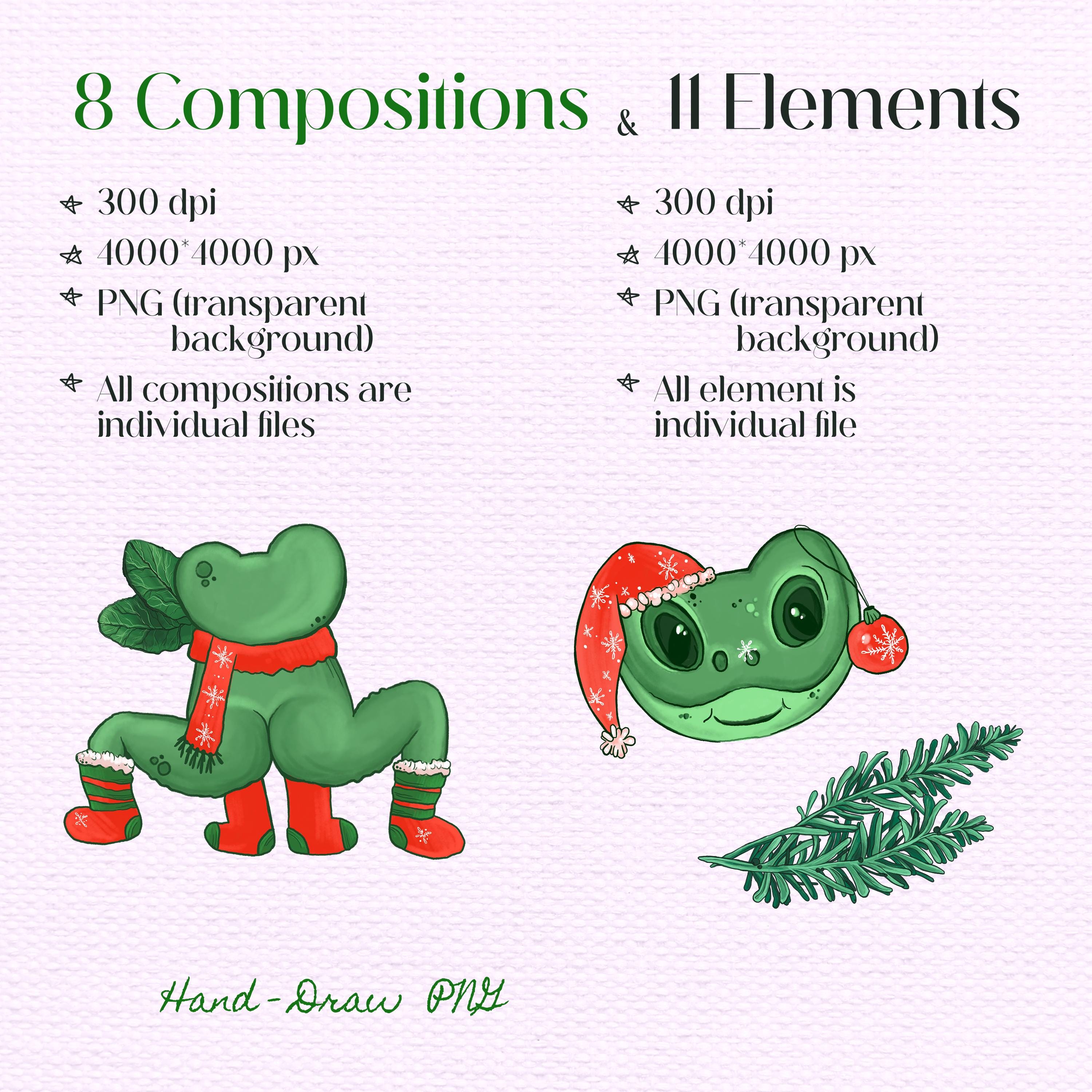 Christmas Frog Clipart PNG, Hand Draw Holiday Animal Art (digital ...