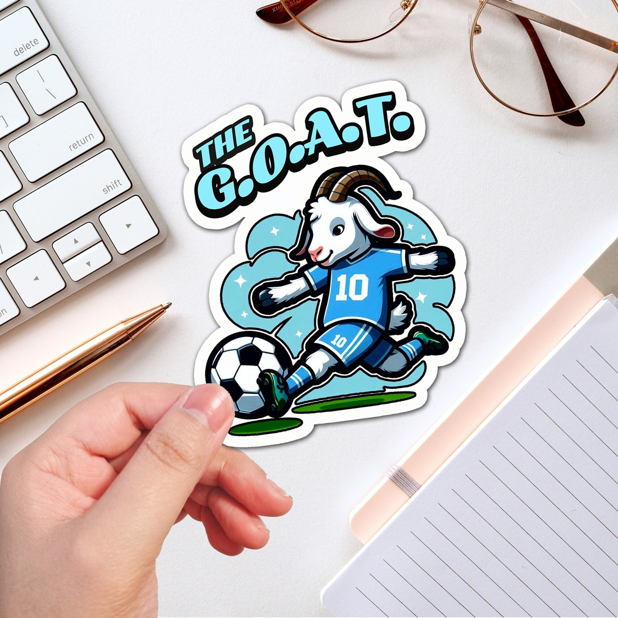 The Goat Sticker Pun, Messi Football Gift, Back to School, Gift for ...