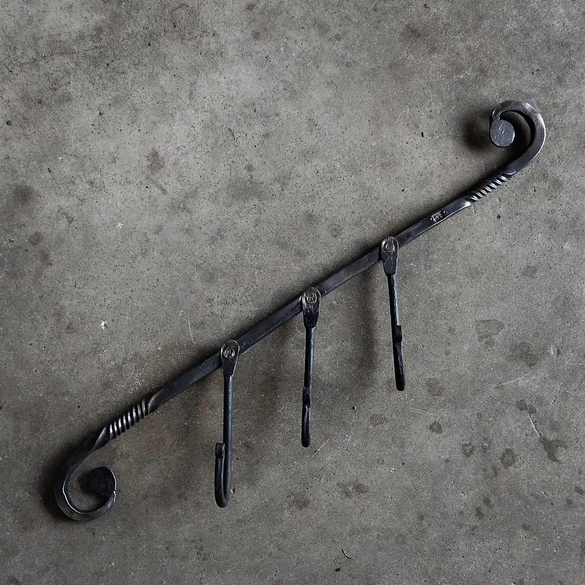 Hand Forged 3-hook Wall Hanger - Etsy