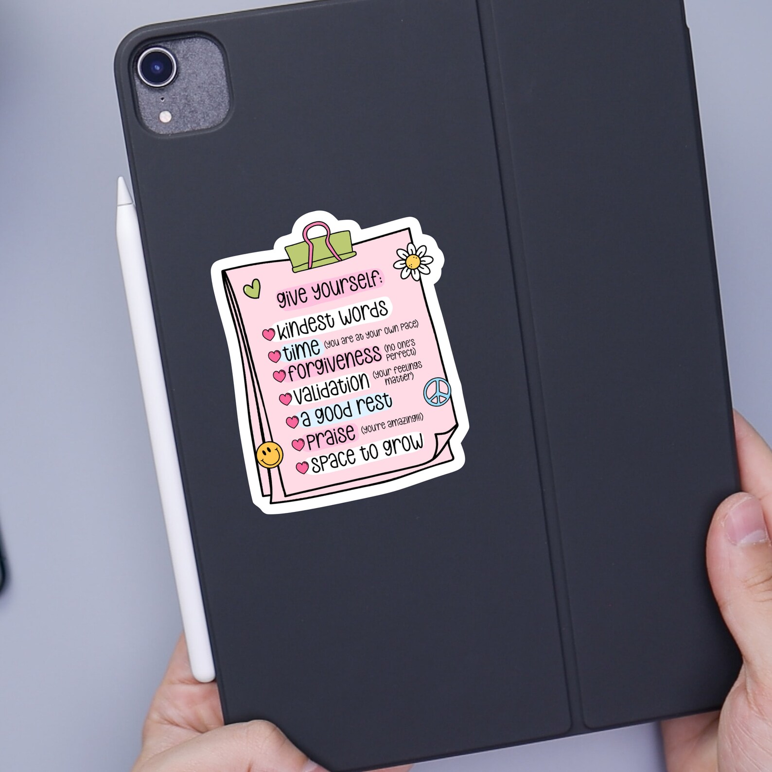 Positive Affirmations Sticker | Give Yourself Kindness, Forgiveness ...