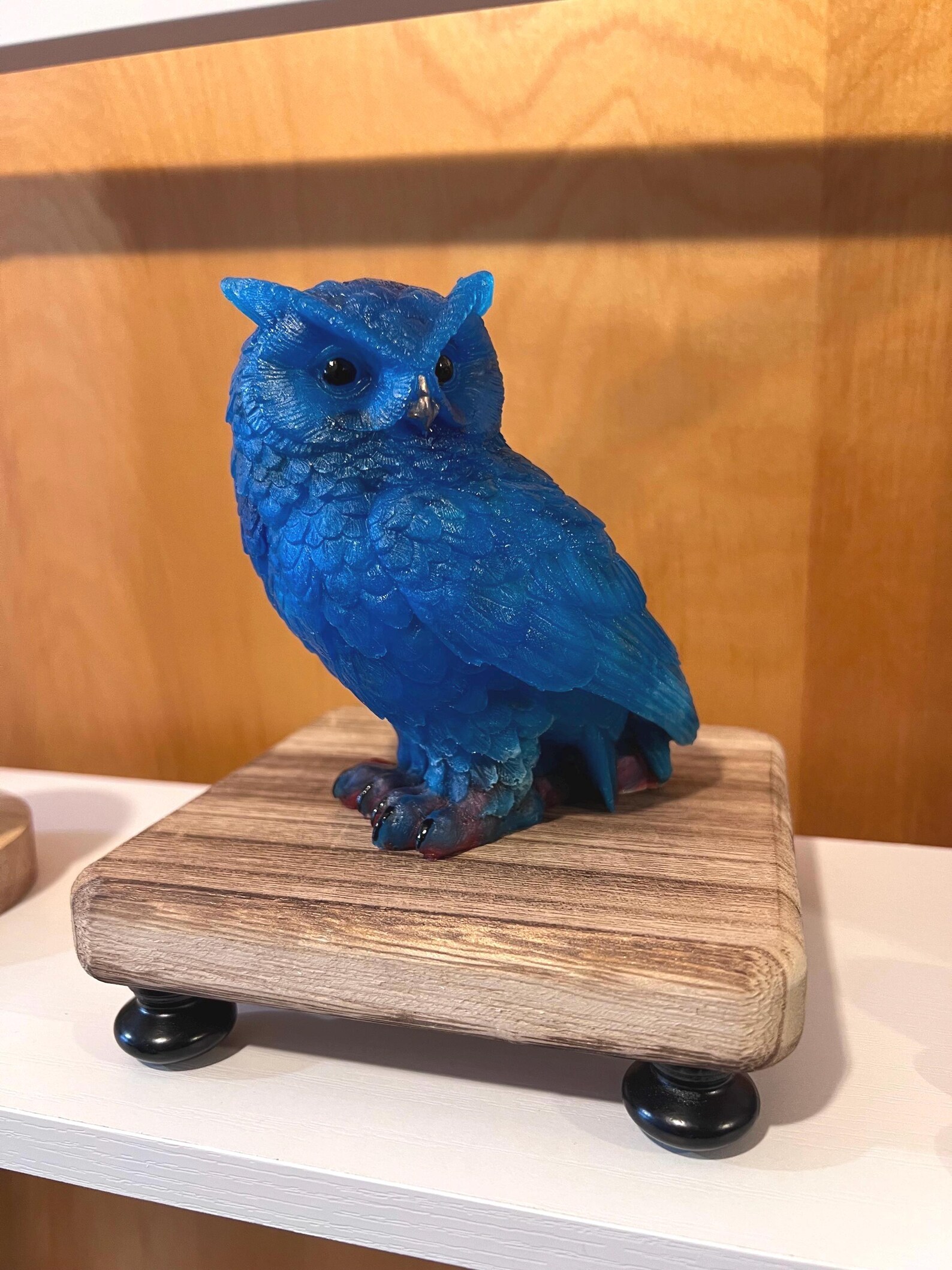 Blue and Red Large Weighted Resin Owl Statue. Message for Custom Colors ...