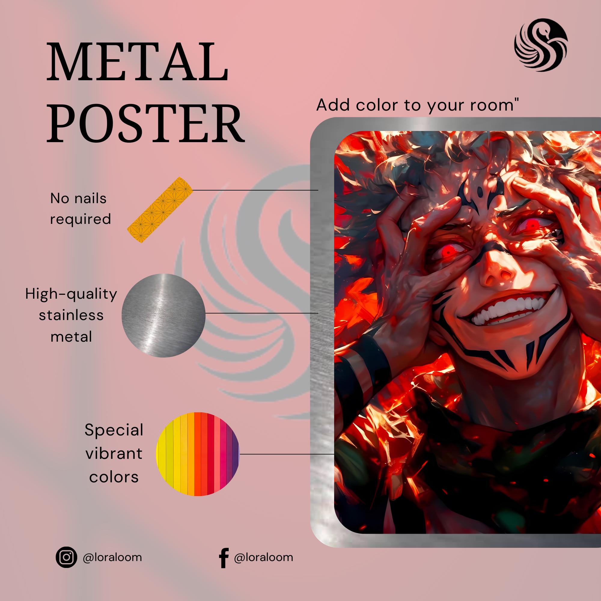 Anime Metal Poster, TV Series Metal Wall Art ,vibrant Anime Wall Art ...