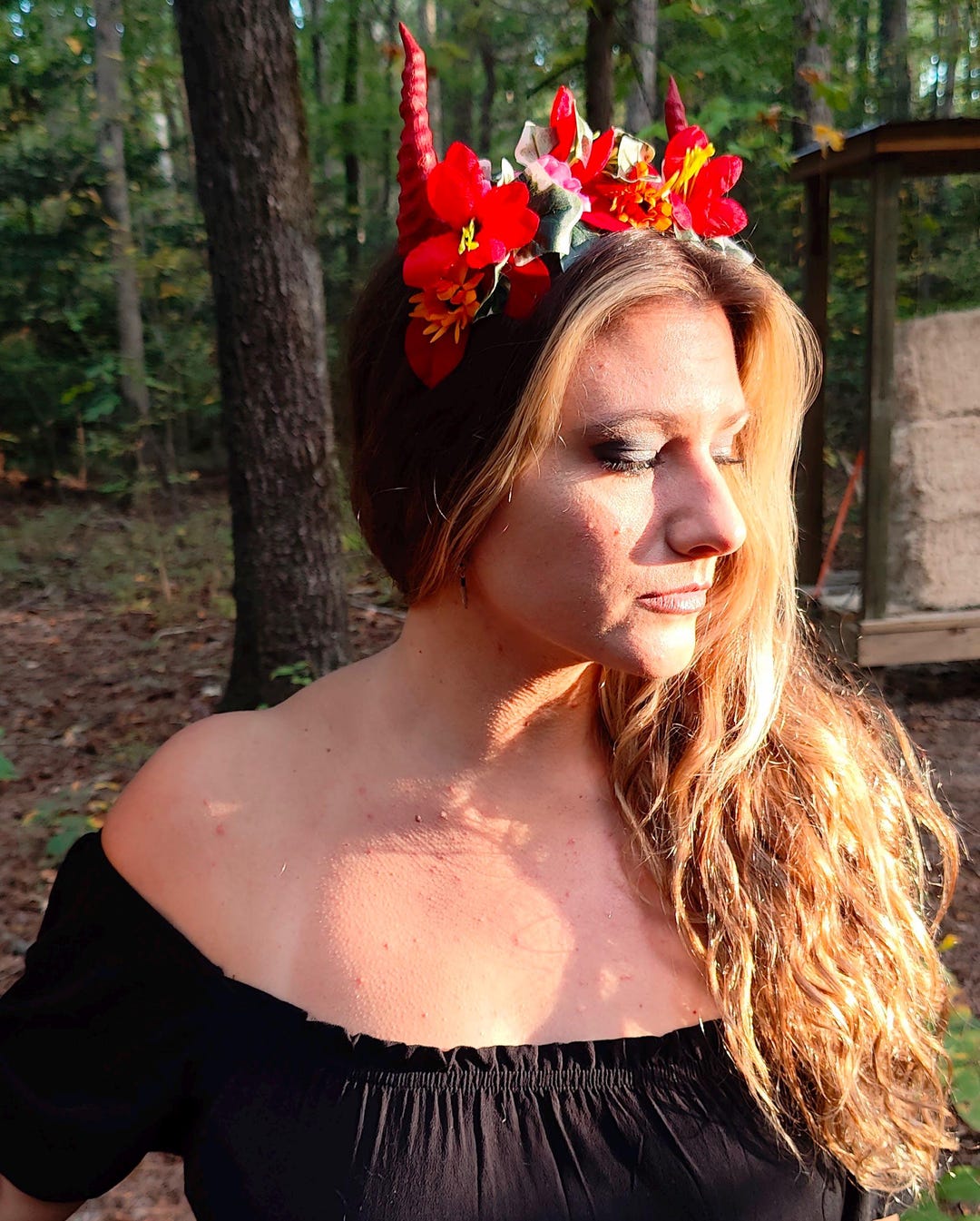 Fire Dragon Horns Flower Crown, 3D Printed Cosplay Headpiece - Etsy
