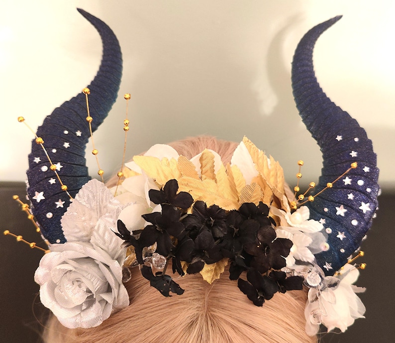 Celestial Dragon Horn Flower Crown, Galaxy Tiara, Cosplay Headpiece - Etsy