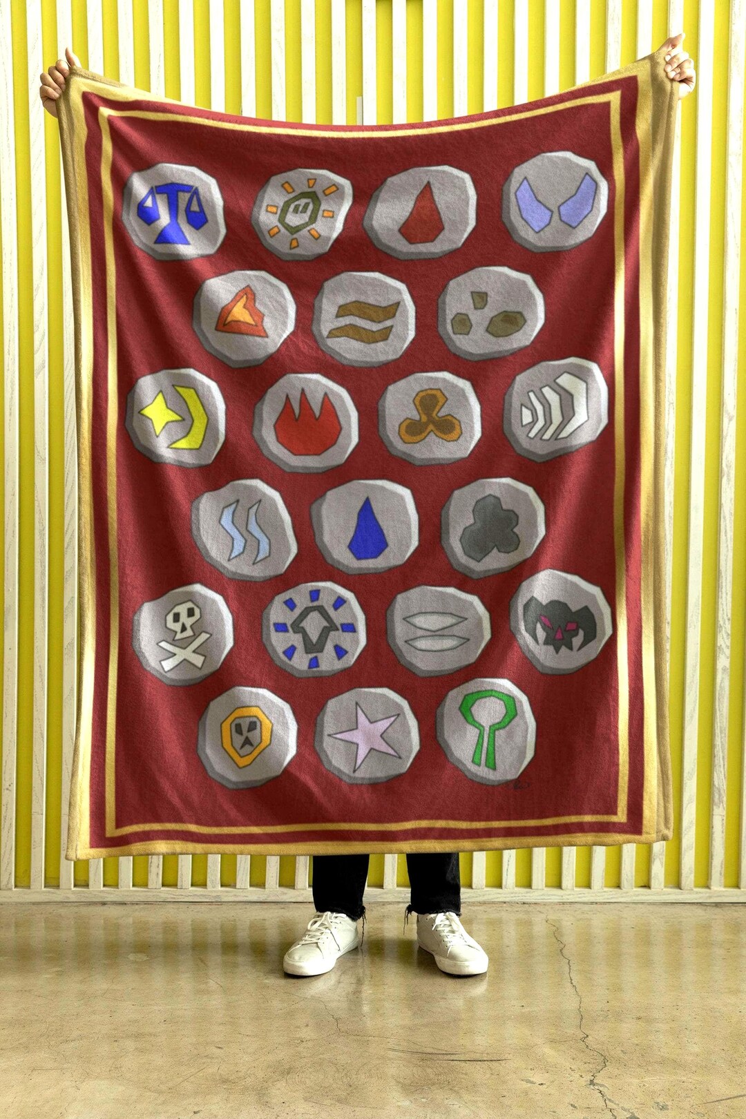 OSRS Runescape Runes Velveteen Plush Blanket - Soft Throw for Gamers ...