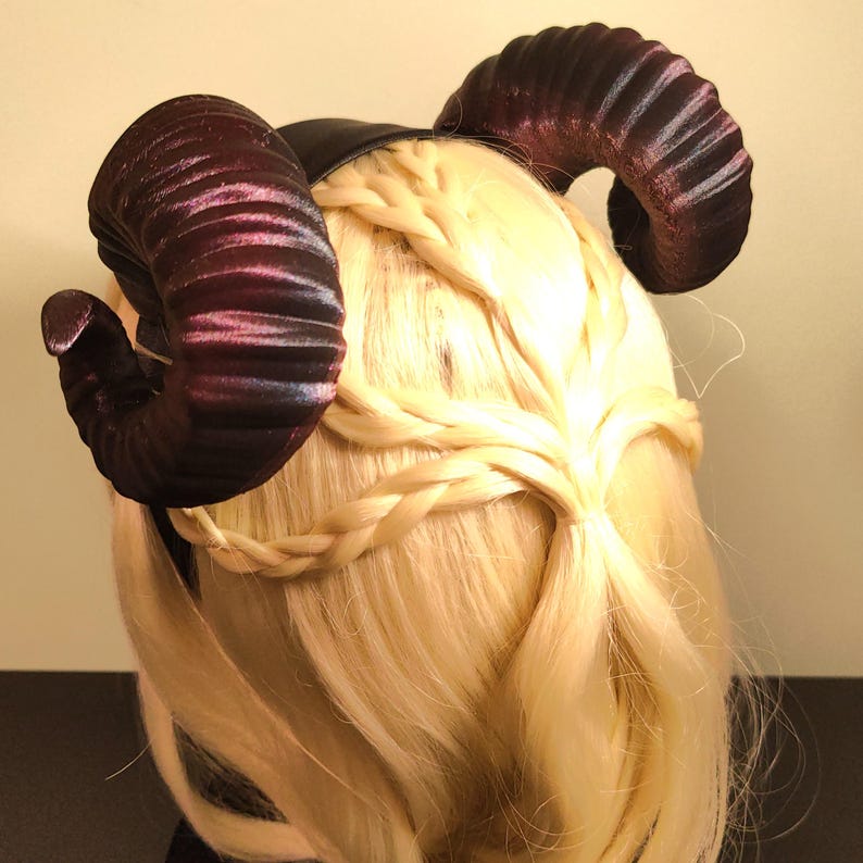 Rams Horns Headband, 3d Printed Fantasy Headpiece, Gothic Animal Horn ...