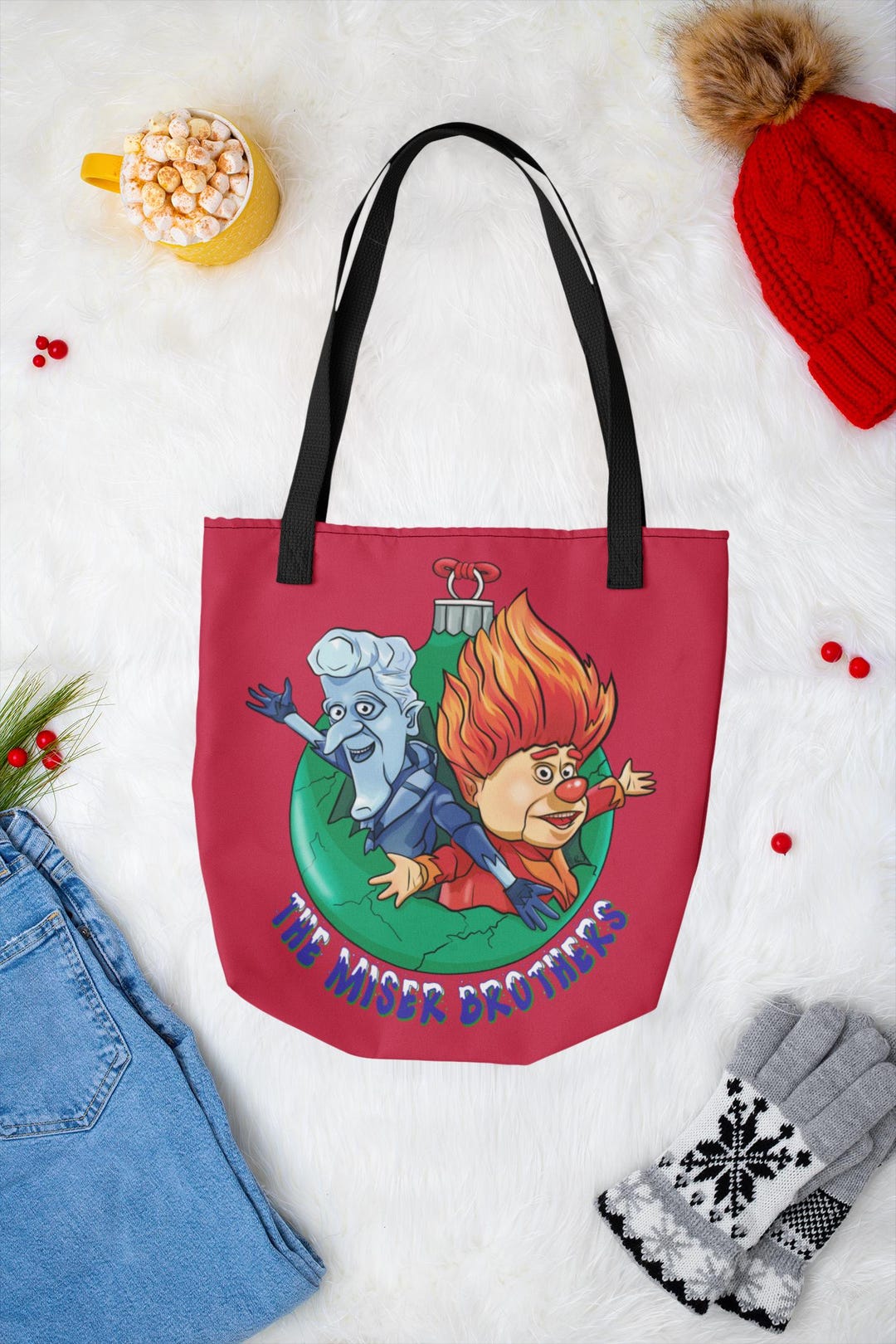 A Miser Brothers' Christmas Canvas Tote Bag, Snow Miser Heat Miser ...