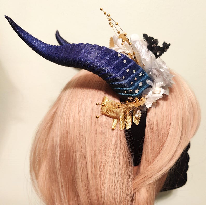 Celestial Dragon Horn Flower Crown, Galaxy Tiara, Cosplay Headpiece - Etsy