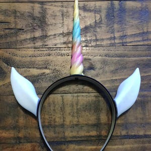 Rainbow Unicorn Horn Headband (with Ears), Renaissance Faire Cosplay ...