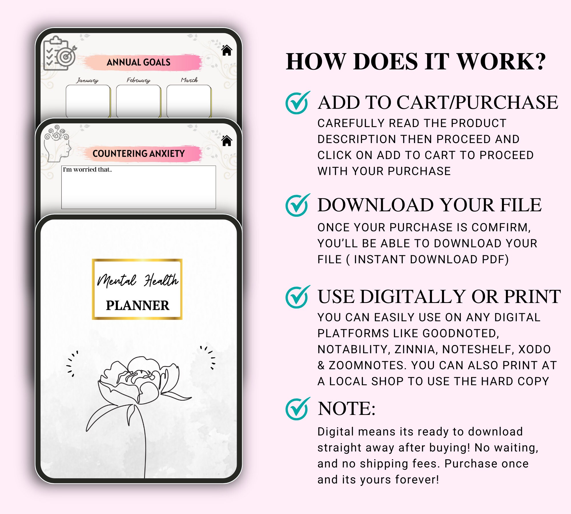Digital Mental Health Bundle, Mental Health Journal, Mental Health ...