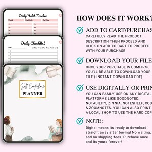 Digital Self Confidence Planner, Overcoming Self Doubt, Self Care ...