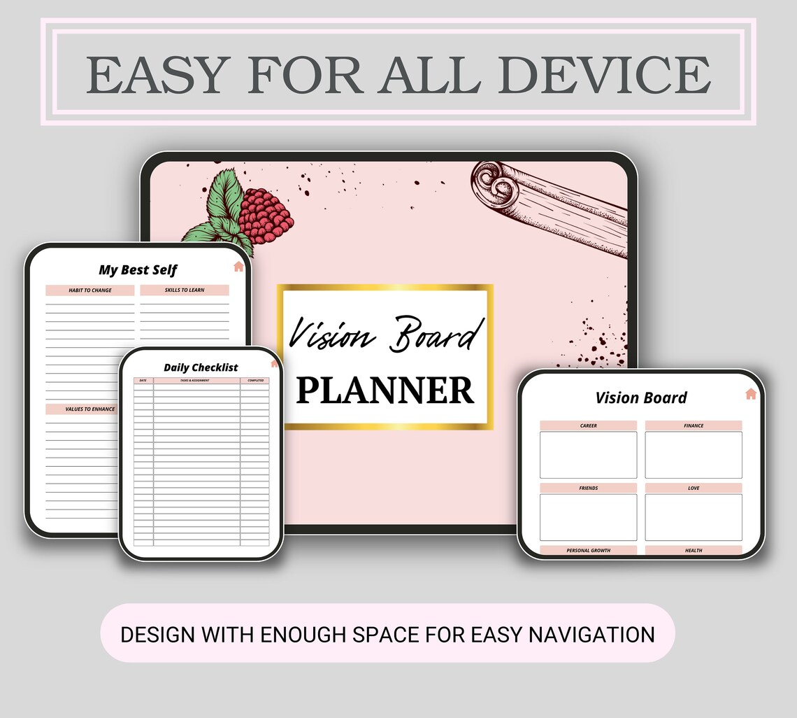 Vision Board Digital Planner, Digital Planner, Manifestation Journaling ...