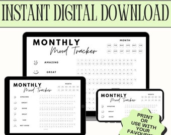 Habit Tracker Printable, Digital Planner, Habit Journal, Habit Tracker ...
