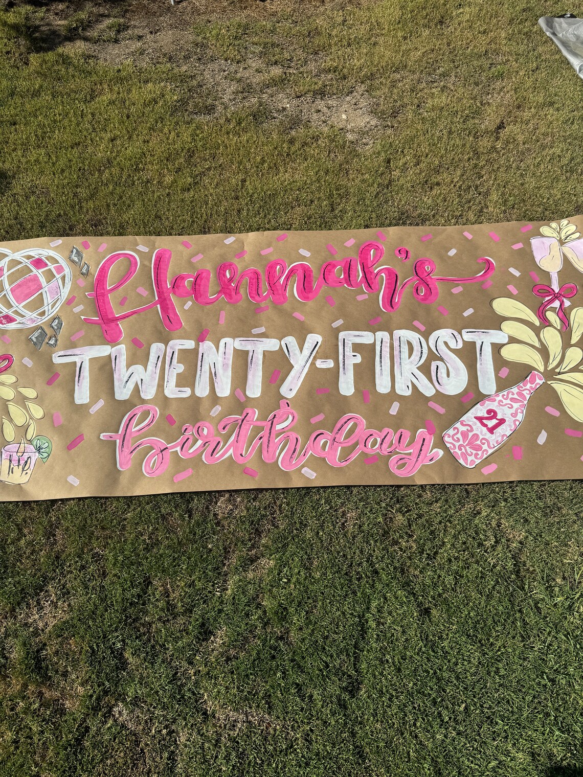 Twenty First Birthday Painted Banner, 21st Birthday, Tequila ...