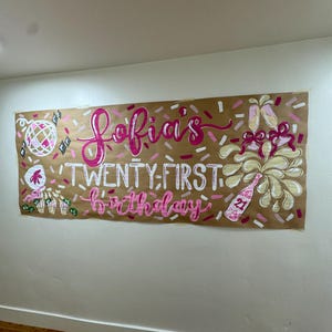 Twenty First Birthday Painted Banner, 21st Birthday, Tequila ...