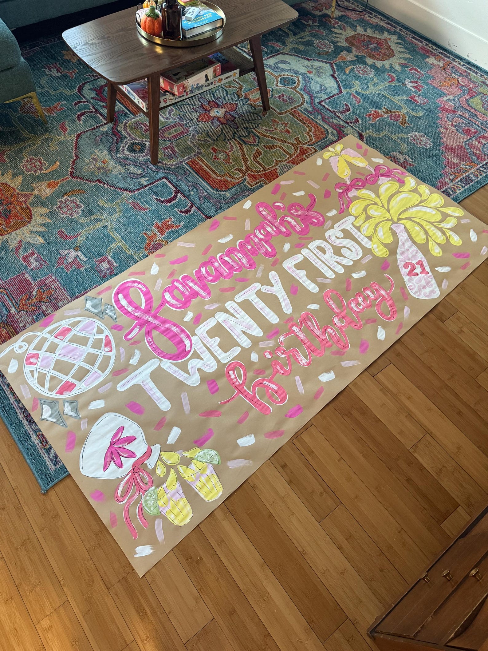 Twenty First Birthday Painted Banner, 21st Birthday, Tequila ...