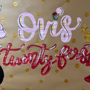 Twenty First Birthday Painted Banner, 21st Birthday, Martini, Martini ...