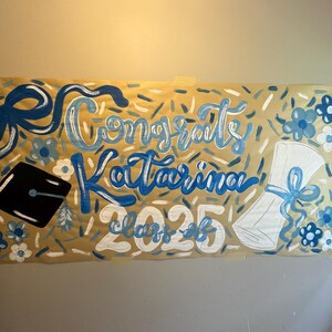 Custom Hand-painted Graduation Banner: Class of 2025 - Etsy