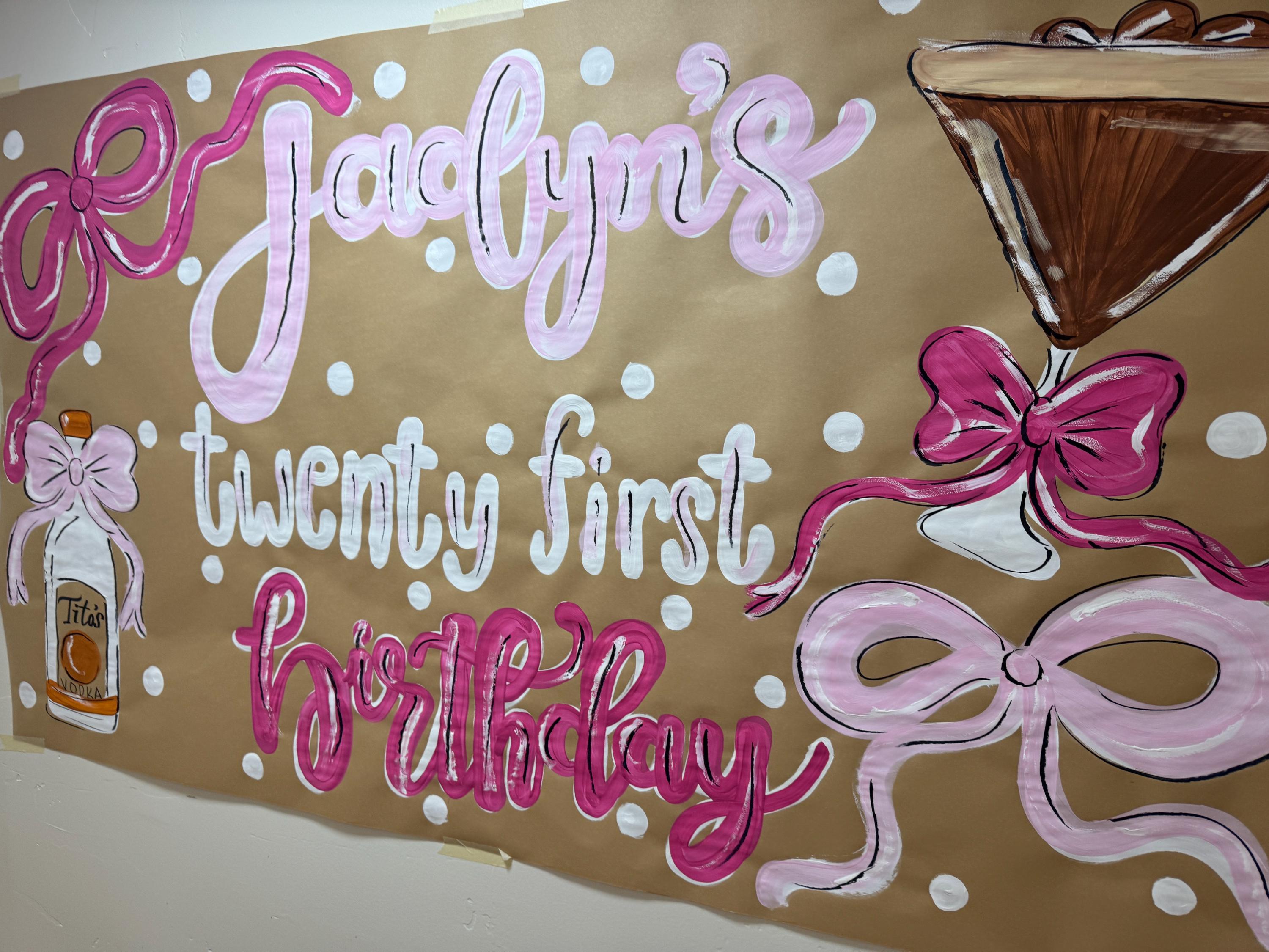 Pink Martini/twenty First Birthdaybanner/21st Birthday/martini Party ...