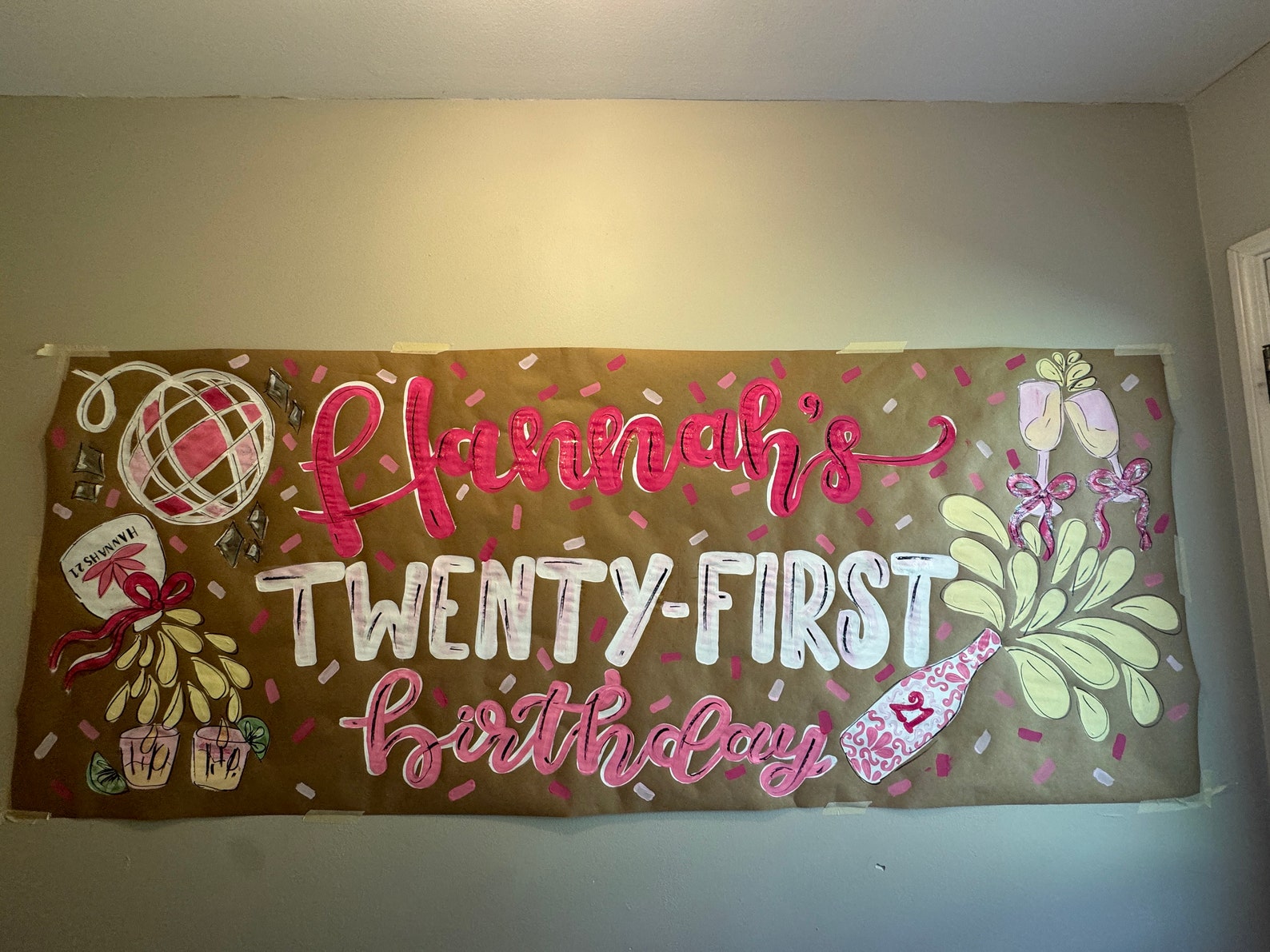 Twenty First Birthday Painted Banner, 21st Birthday, Tequila ...