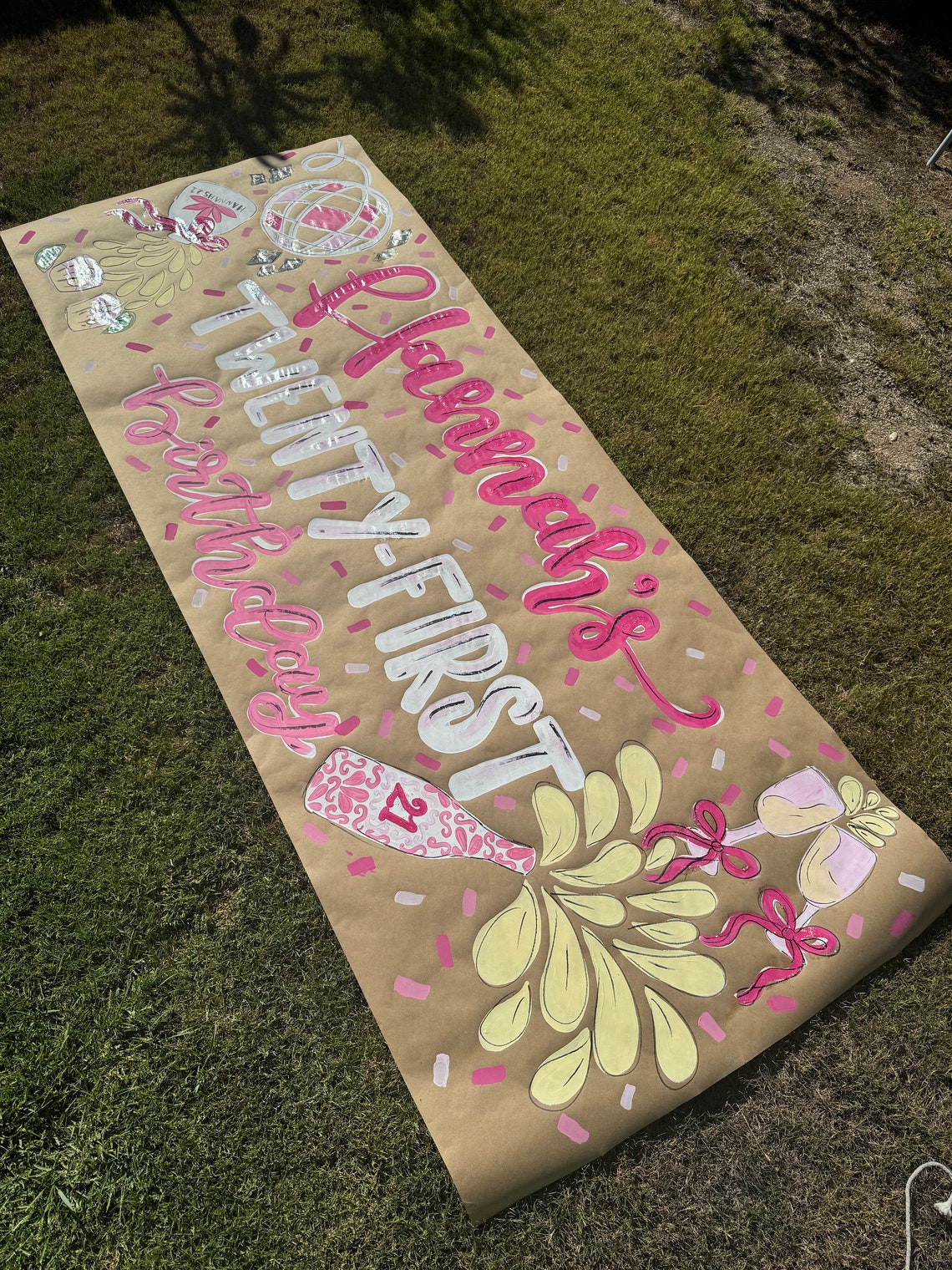 Twenty First Birthday Painted Banner, 21st Birthday, Tequila ...