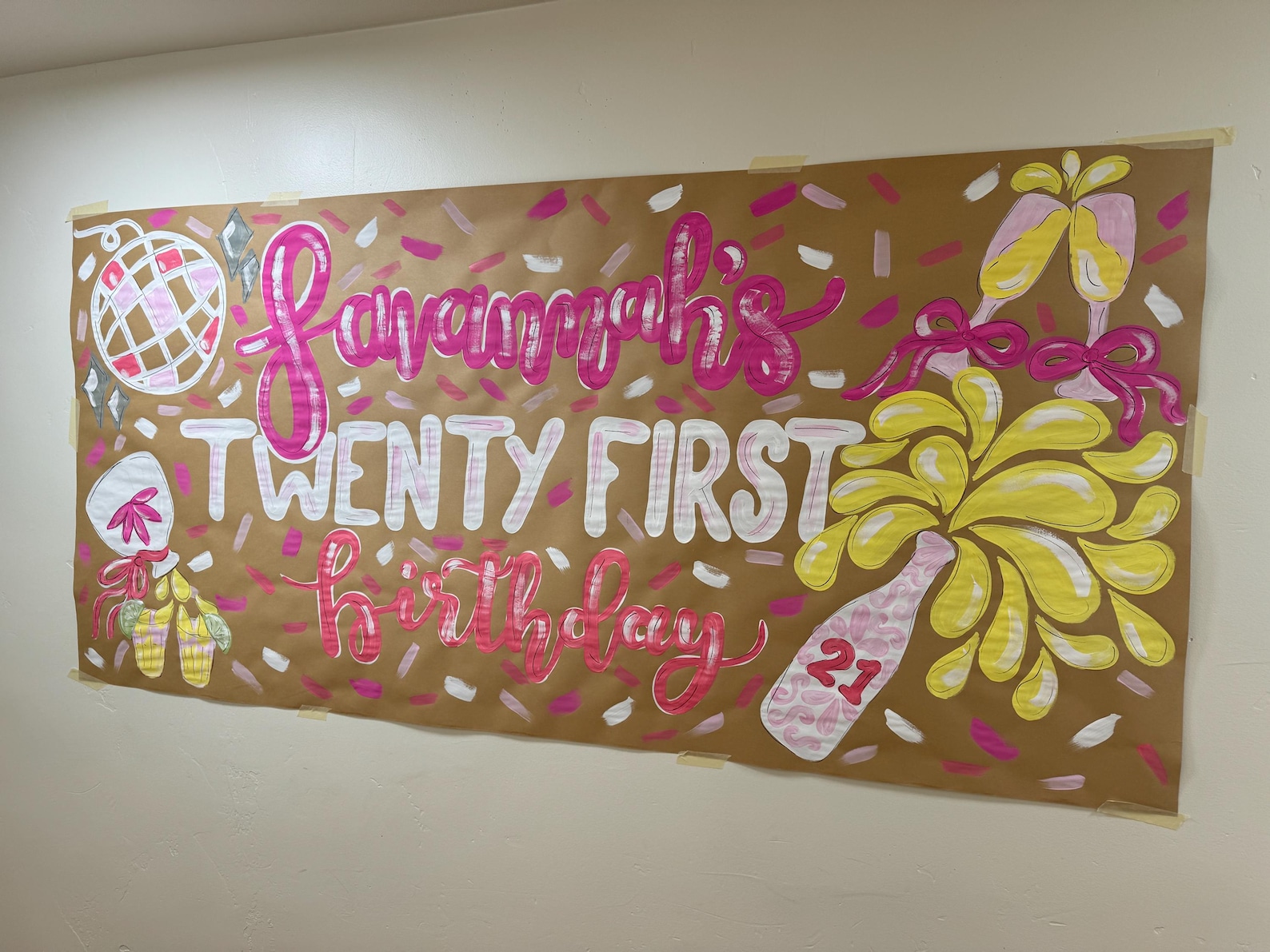 Twenty First Birthday Painted Banner, 21st Birthday, Tequila ...