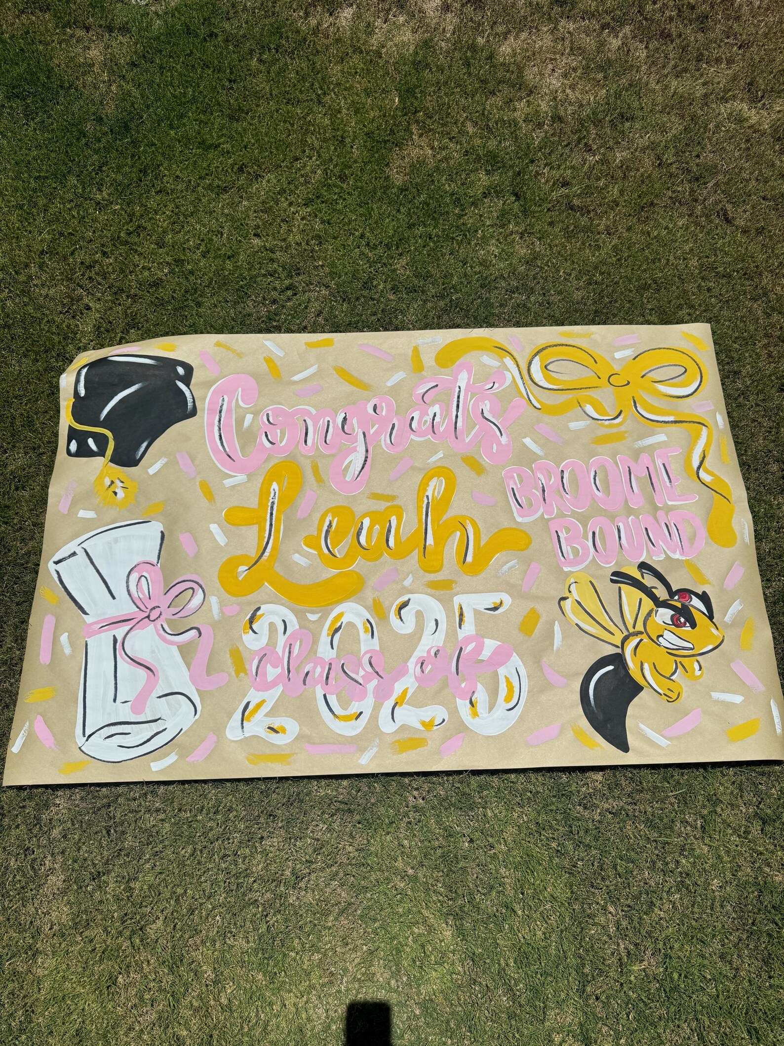Custom Graduation Banner: Hand-painted Craft Paper Party Decor - Etsy