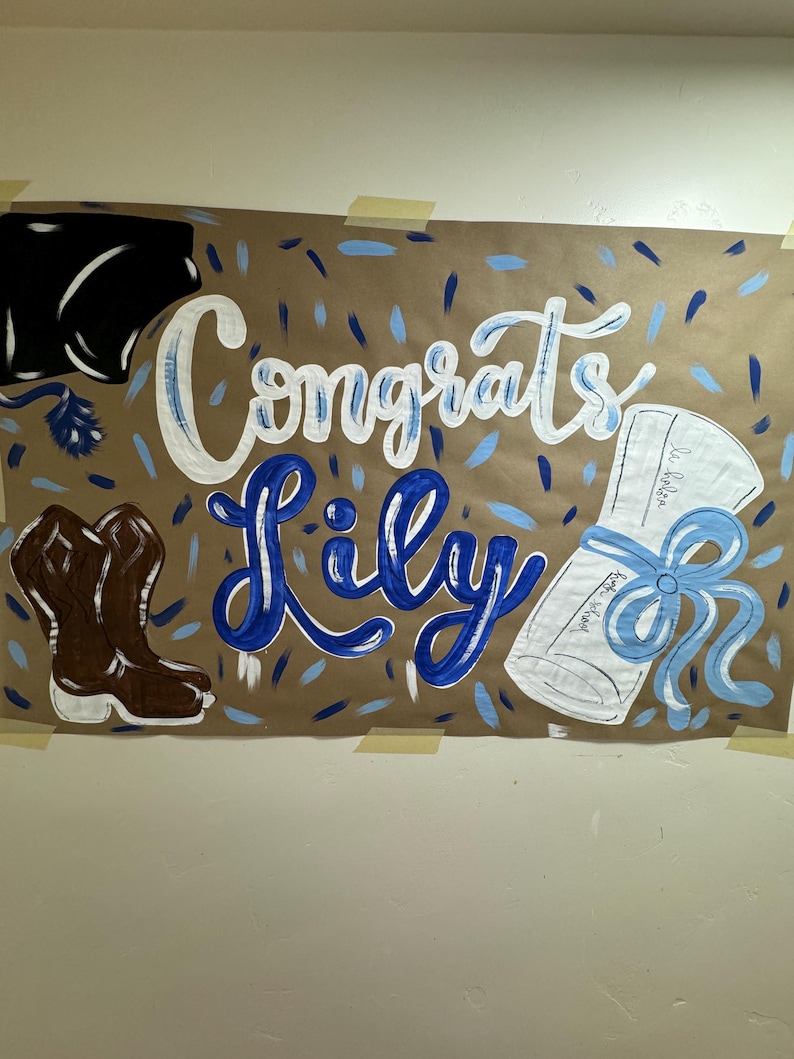 Custom Hand-painted Graduation Banner: Class of 2025 - Etsy