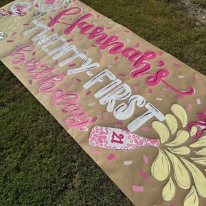Twenty First Birthday Painted Banner, 21st Birthday, Tequila ...