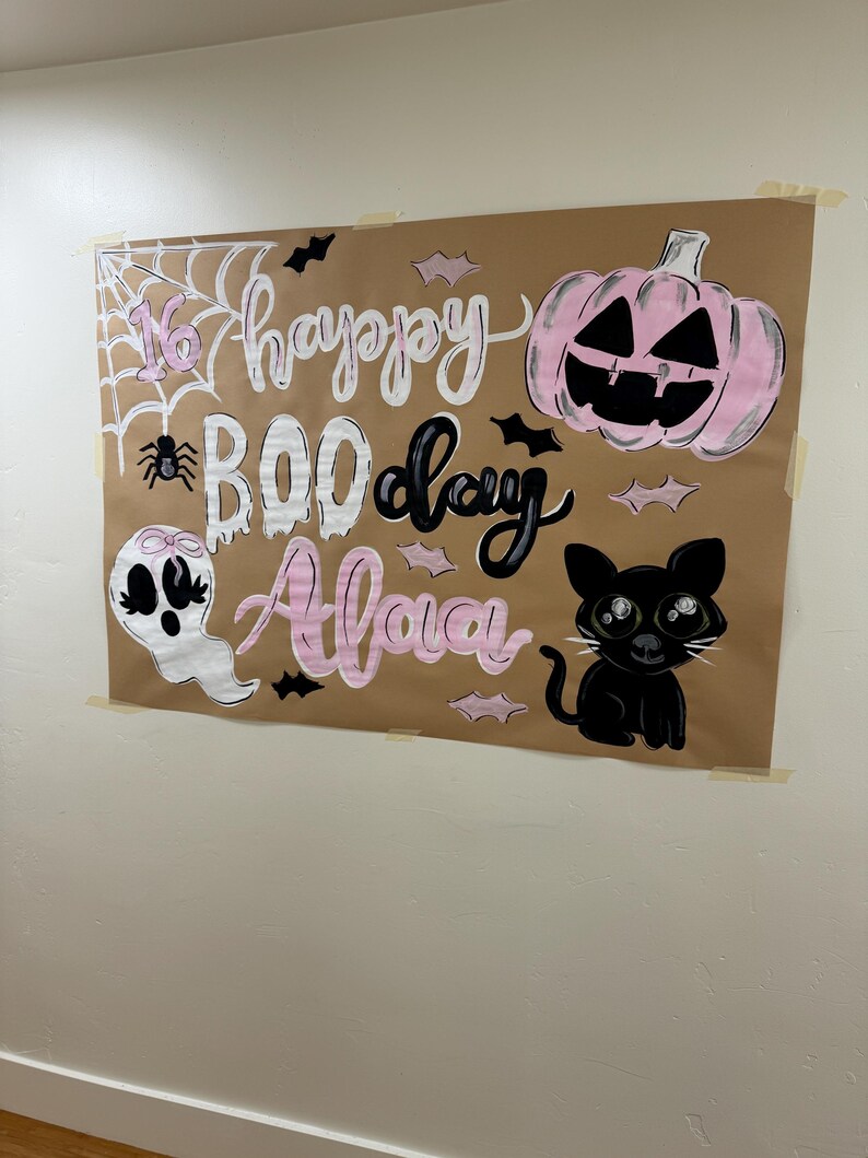 Custom Hand-painted Halloween Party Banner: Personalized Decor - Etsy