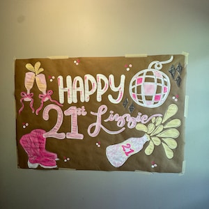 Twenty First Birthday Painted Banner, 21st Birthday, Nashville ...