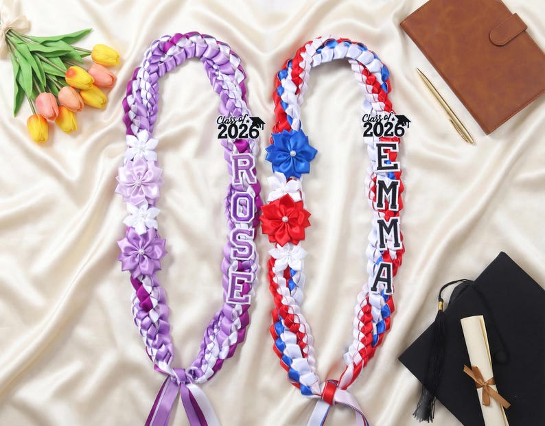 2026 Graduation Lei With Name, Personalized Graduation Lei With Flowers ...