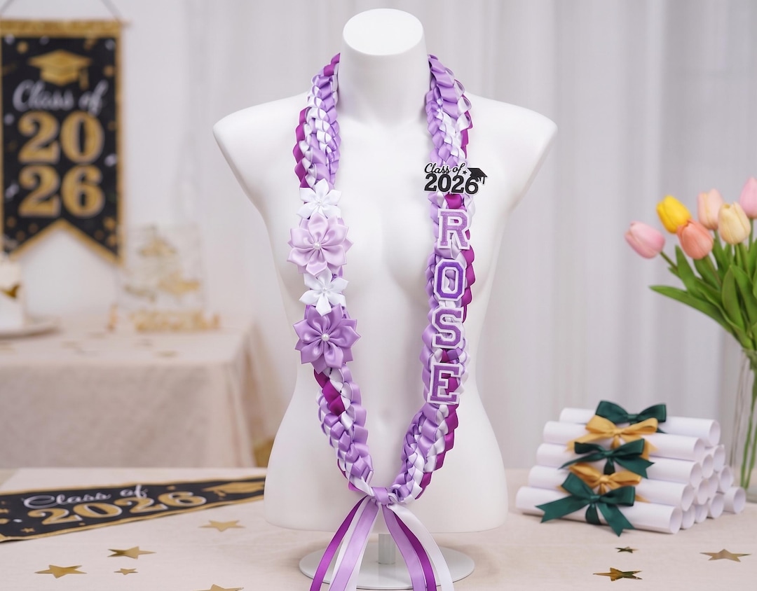 2026 Graduation Lei With Name, Personalized Graduation Lei With Flowers ...