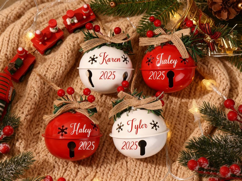 Personalized Christmas Bell Ornament, Custom Holiday Decor - Etsy
