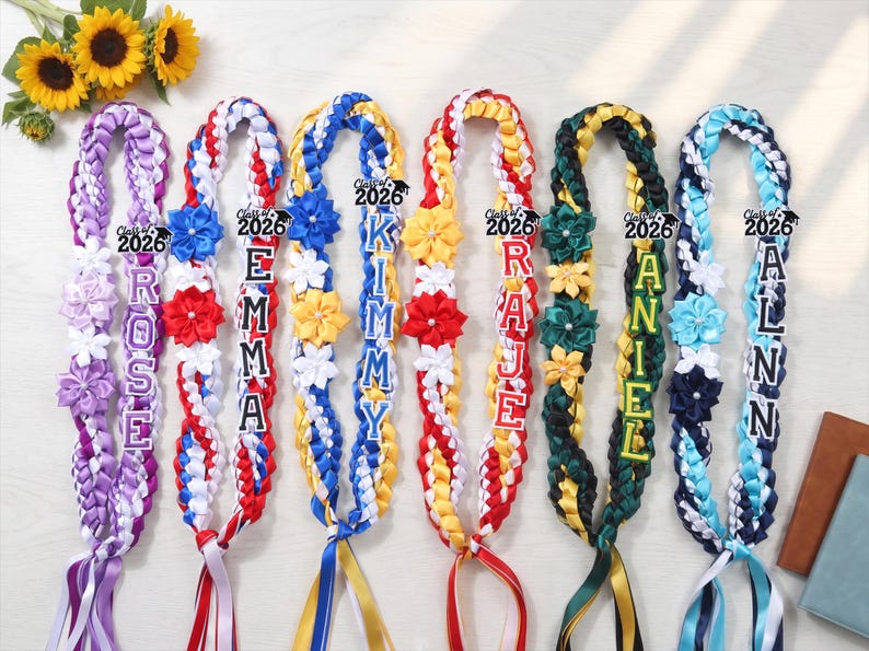 2026 Graduation Lei With Name, Personalized Graduation Lei With Flowers ...