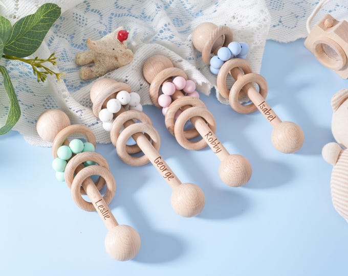 Wooden Rattle - Etsy UK