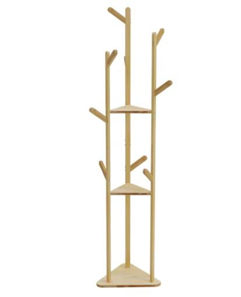 Wood Tree Coat Rack With 10 Hooks Coat Hanger Standing Coat Rack Modern ...