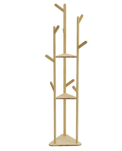 Wood Tree Coat Rack With 10 Hooks Coat Hanger Standing Coat Rack Modern ...