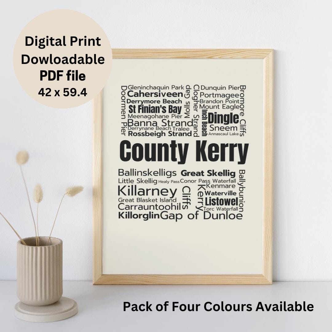 County Kerry Places Digital Printable Poster - Set of 4 - Etsy